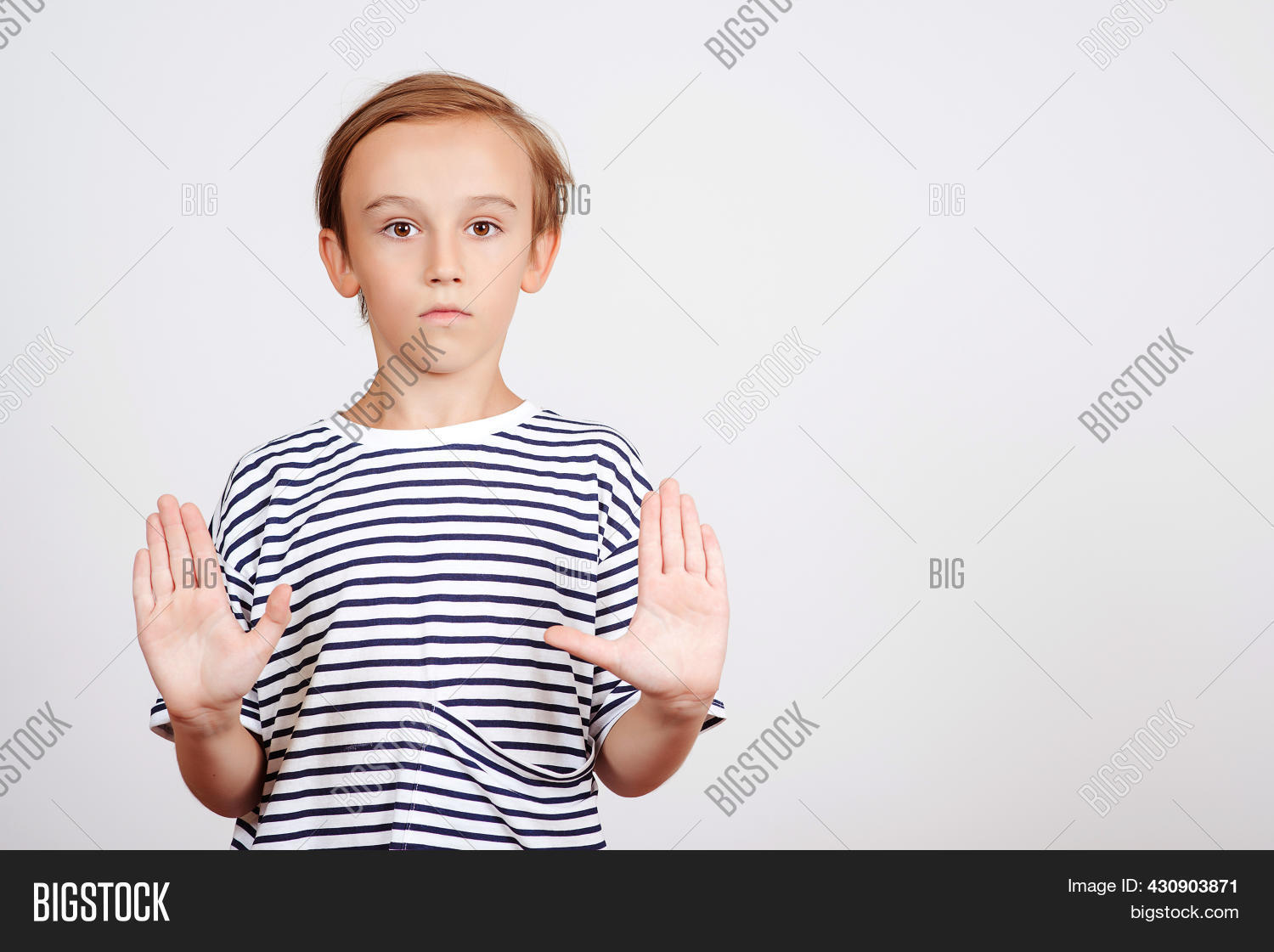 Boy Showing Stop Image & Photo (Free Trial) | Bigstock