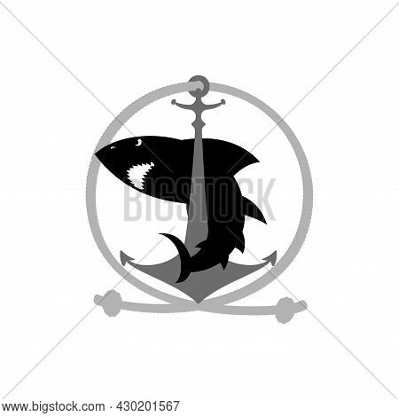 Shark Anchor Sign. Vector & Photo (Free Trial) | Bigstock