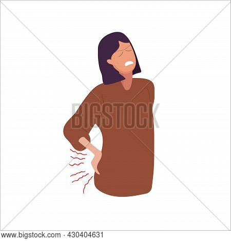Cartoon Woman With Back Pain