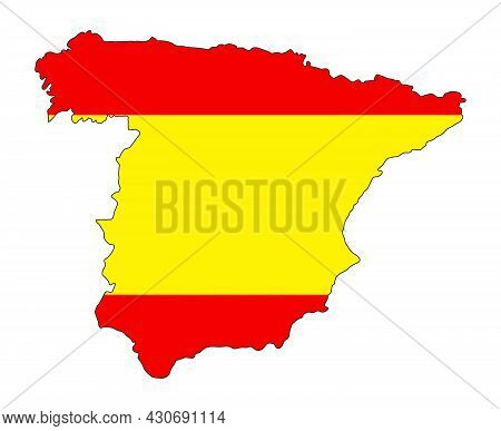 Spain Color Flag Map Vector & Photo (Free Trial) | Bigstock