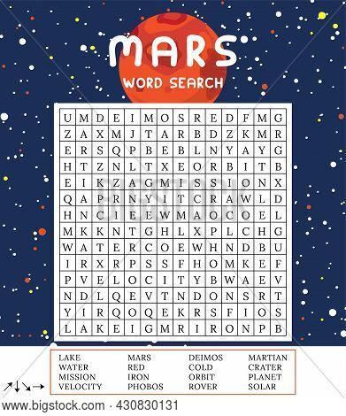 Mars Word Search Vector & Photo (Free Trial) | Bigstock