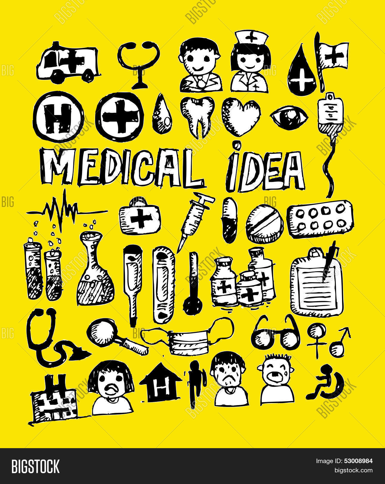 Drawing Medical Icons Vector & Photo (Free Trial) | Bigstock