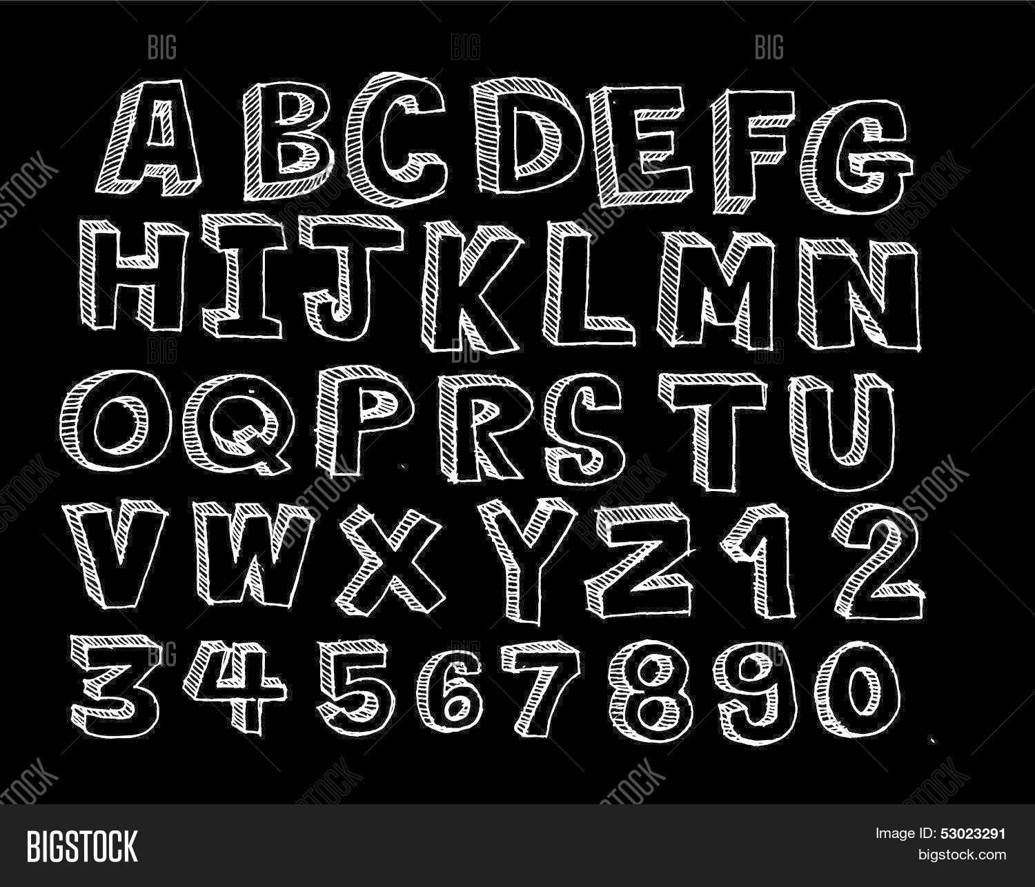Font Sketch Hand Vector & Photo (Free Trial) | Bigstock