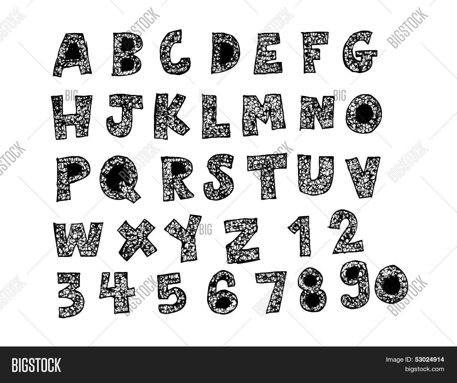Font Sketch Hand Vector & Photo (Free Trial) | Bigstock