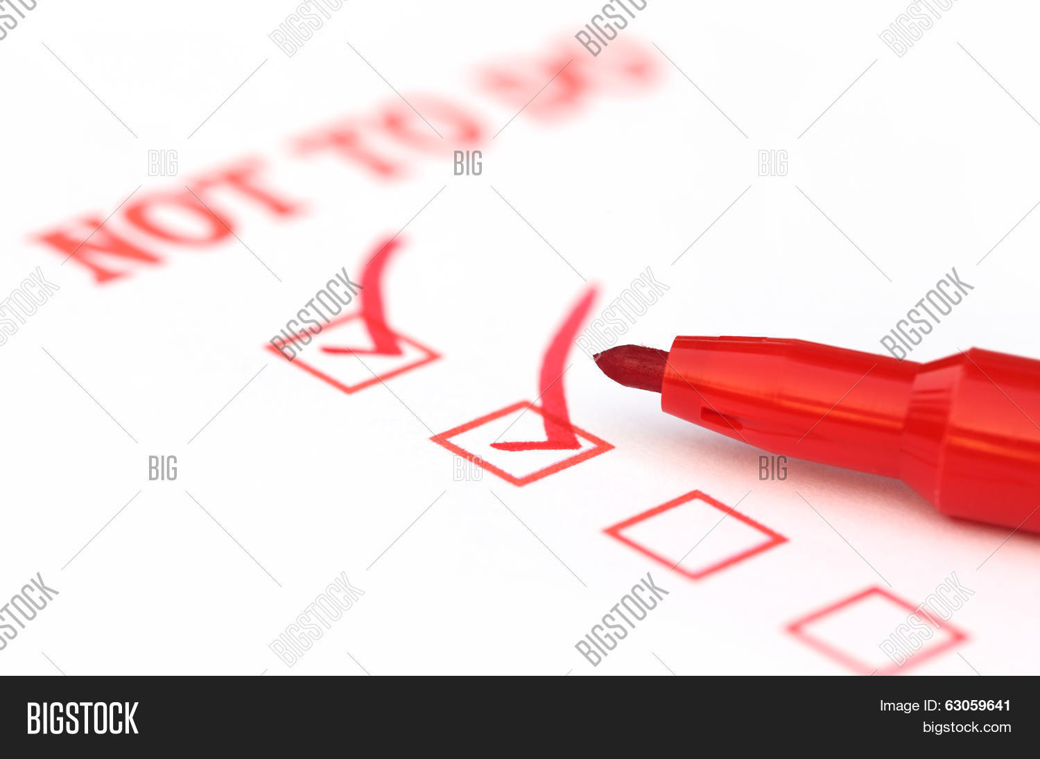 Not Do Check List Image & Photo (Free Trial) | Bigstock