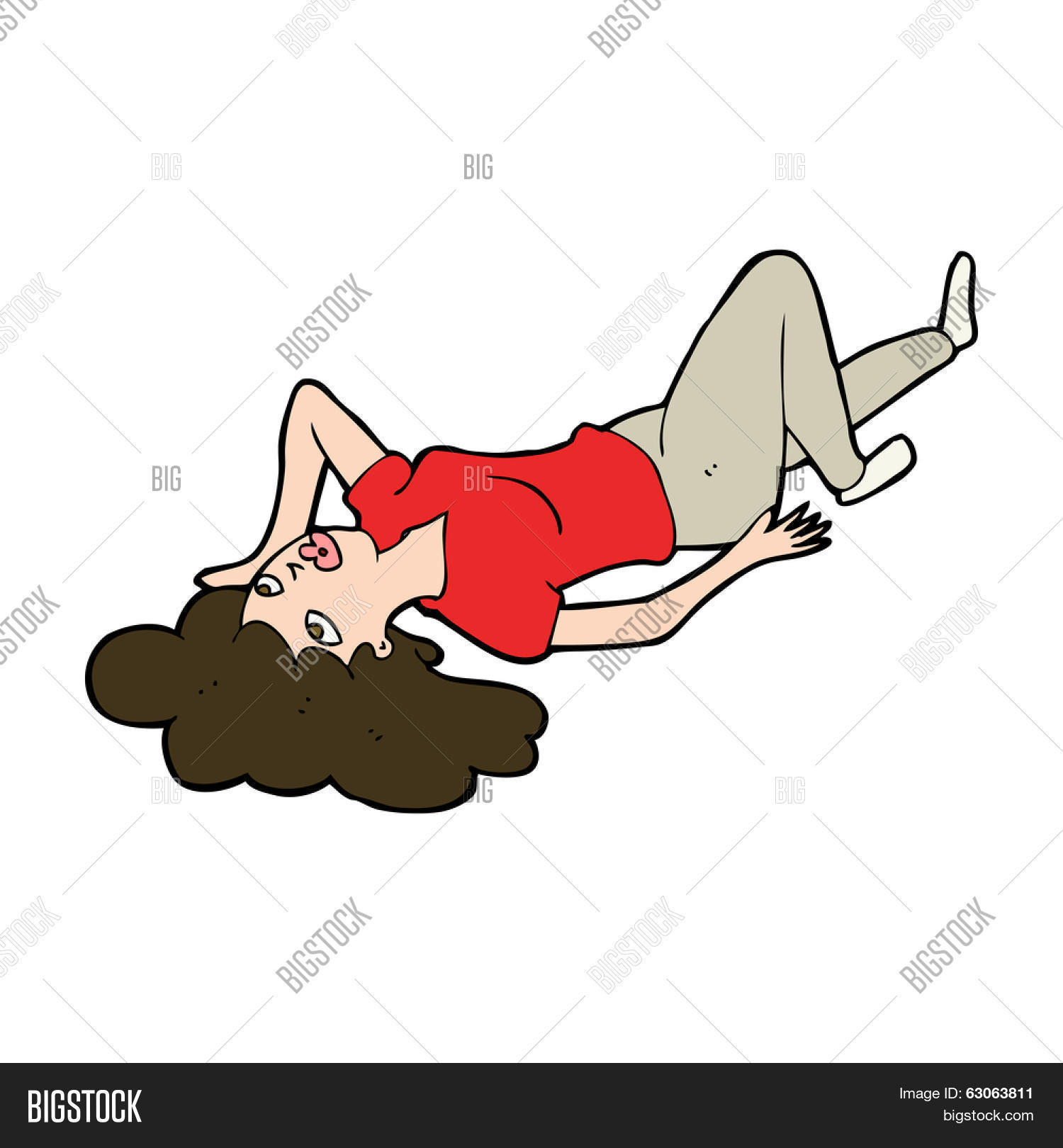 Cartoon Woman Lying Vector & Photo (Free Trial) | Bigstock