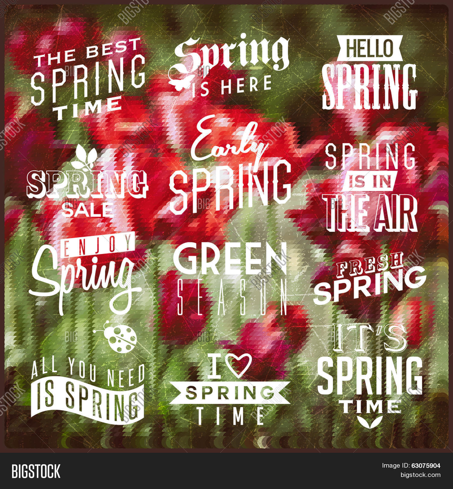 Spring Labels On Vector & Photo (Free Trial) | Bigstock