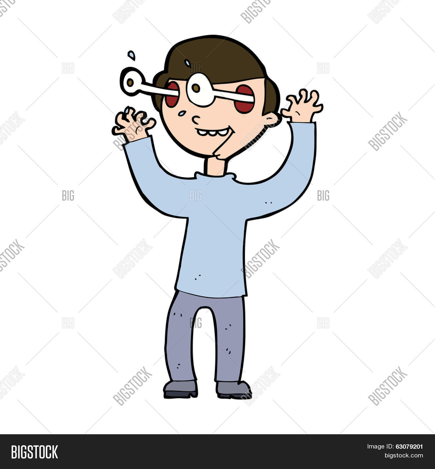 Cartoon Man Popping Vector & Photo (Free Trial) | Bigstock
