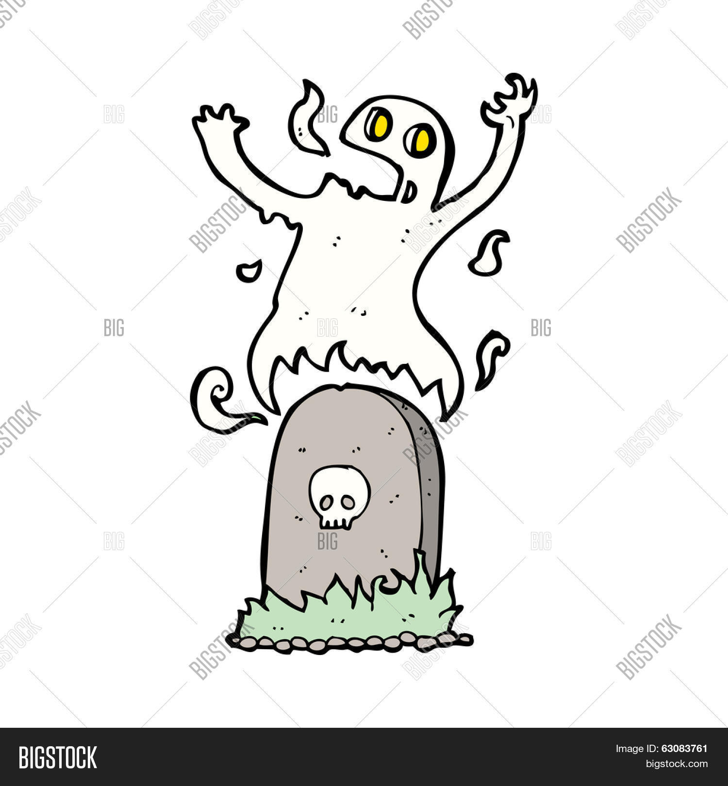 Cartoon Ghost Rising Vector & Photo (Free Trial) | Bigstock