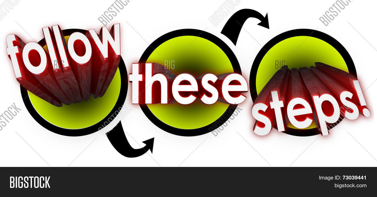 Follow These Steps 3d Image & Photo (Free Trial) | Bigstock
