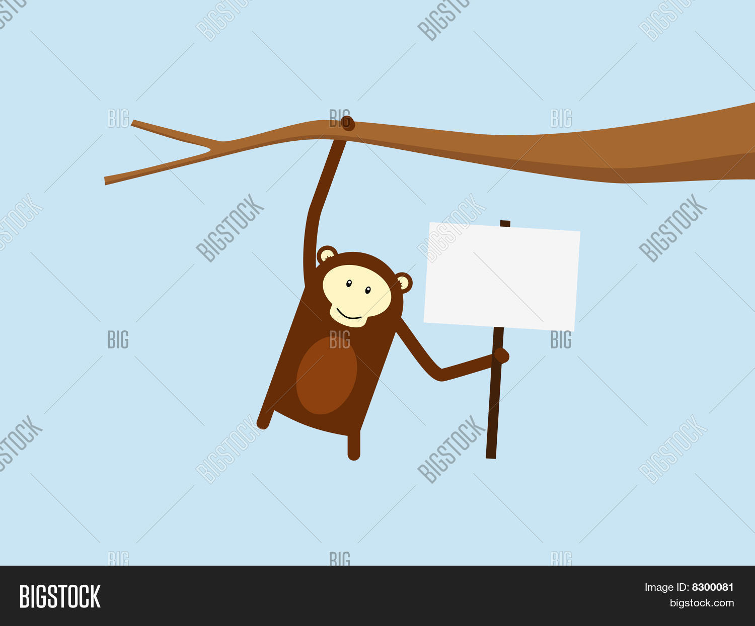 Monkey Holding Sign Vector & Photo (Free Trial) | Bigstock