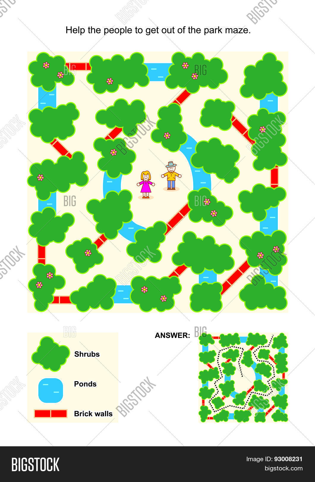 Maze Game Kids People Vector & Photo (Free Trial) | Bigstock