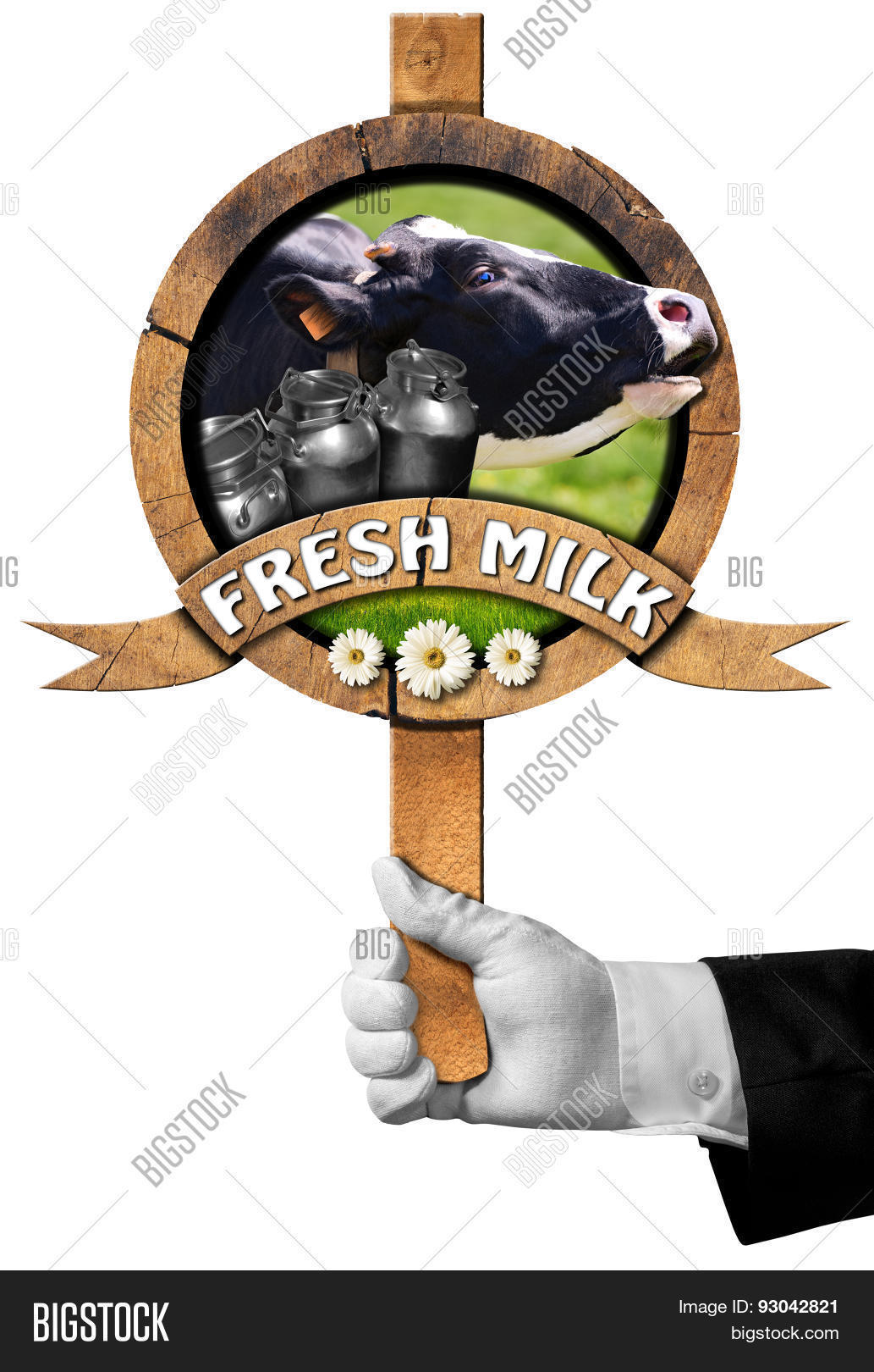 Fresh Milk - Sign Hand Image & Photo (Free Trial) | Bigstock
