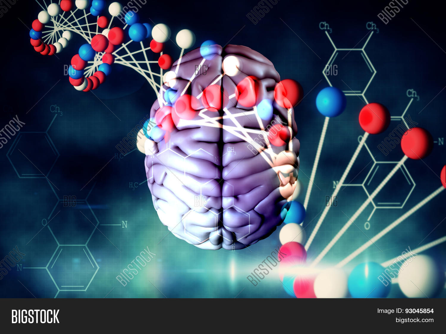 Brain Against Blue Dna Image & Photo (Free Trial) | Bigstock