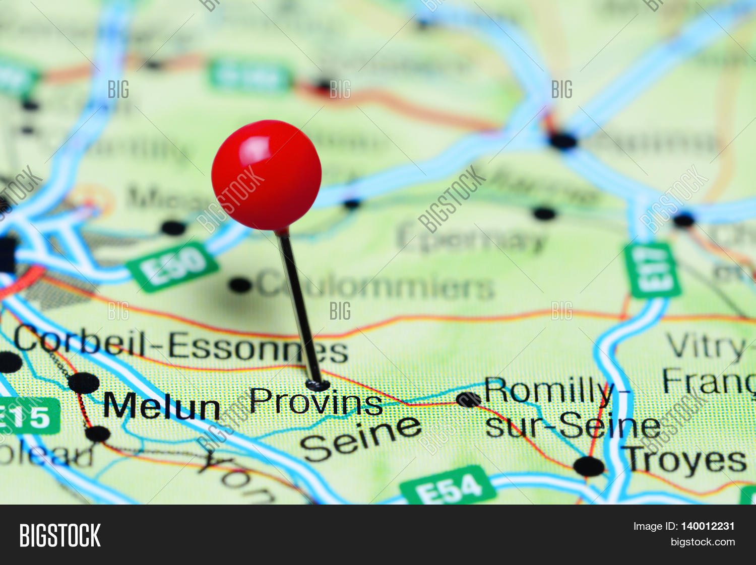 Provins Pinned On Map Image & Photo (Free Trial) | Bigstock