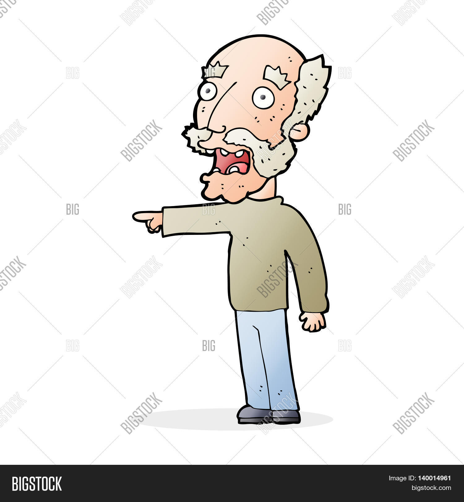 Cartoon Scared Old Man Image & Photo (Free Trial) | Bigstock