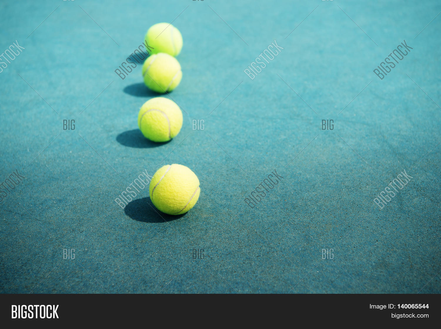 Tennis Balls Line On Image & Photo (Free Trial) | Bigstock
