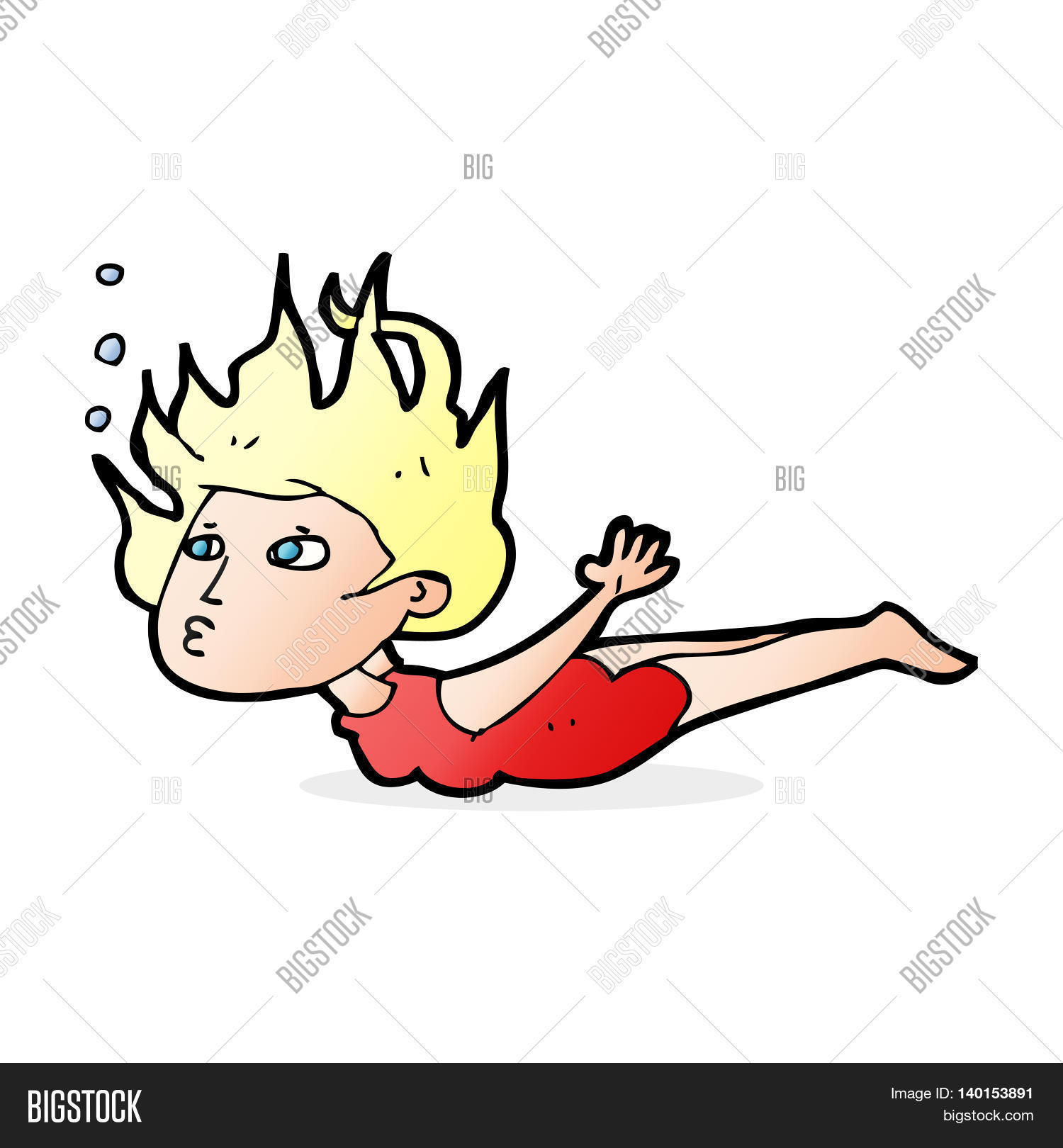 Cartoon Woman Swimming Image & Photo (Free Trial) | Bigstock