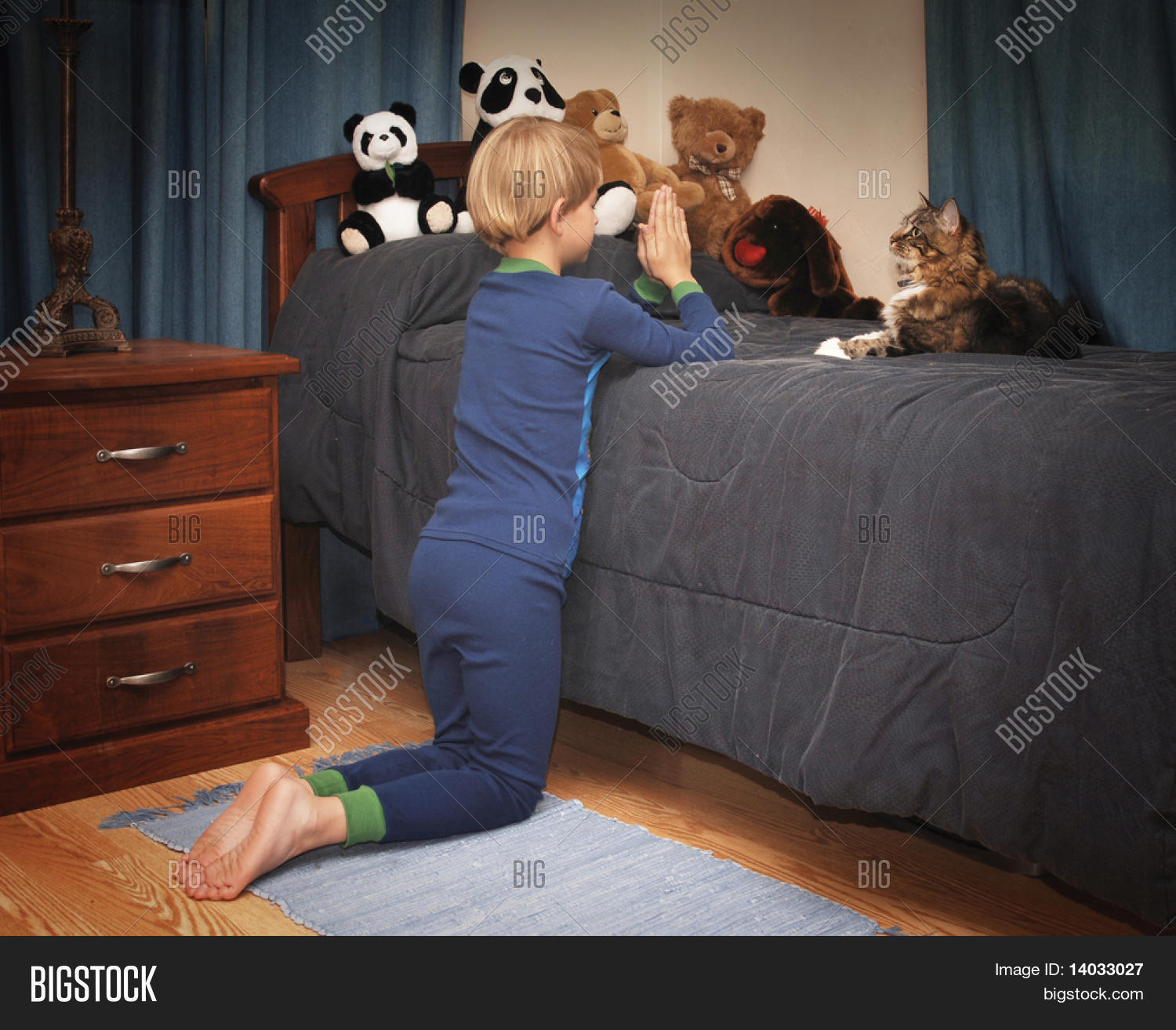 Boy Kneeling Bedside Image & Photo (Free Trial) | Bigstock