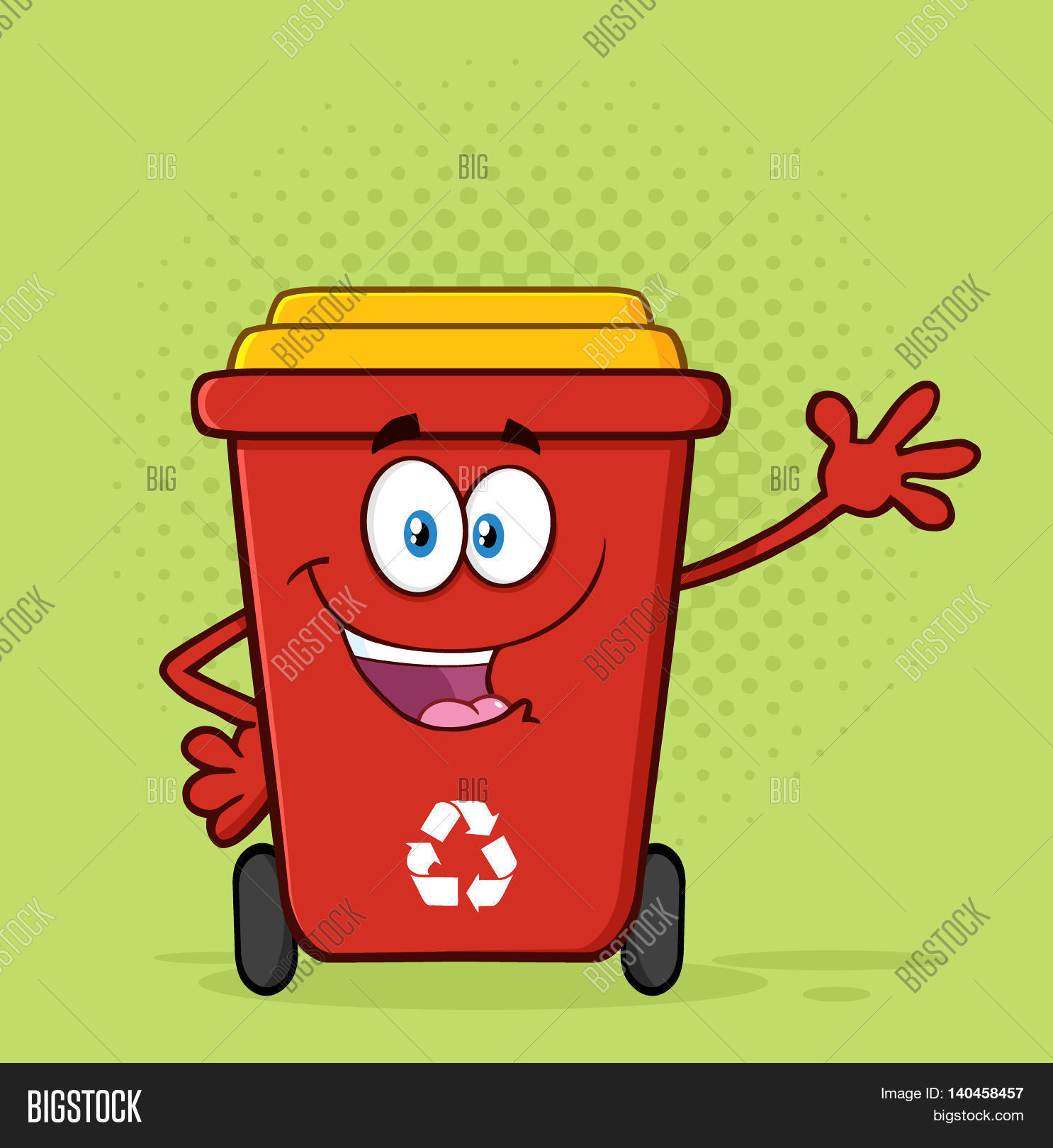 Happy Red Recycle Bin Image & Photo (Free Trial) | Bigstock