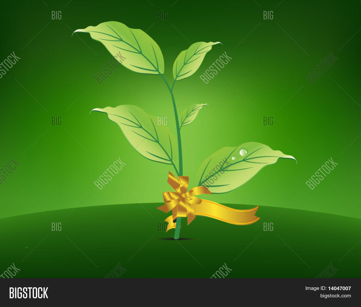 Green Plant Ribbon On Vector & Photo (Free Trial) | Bigstock