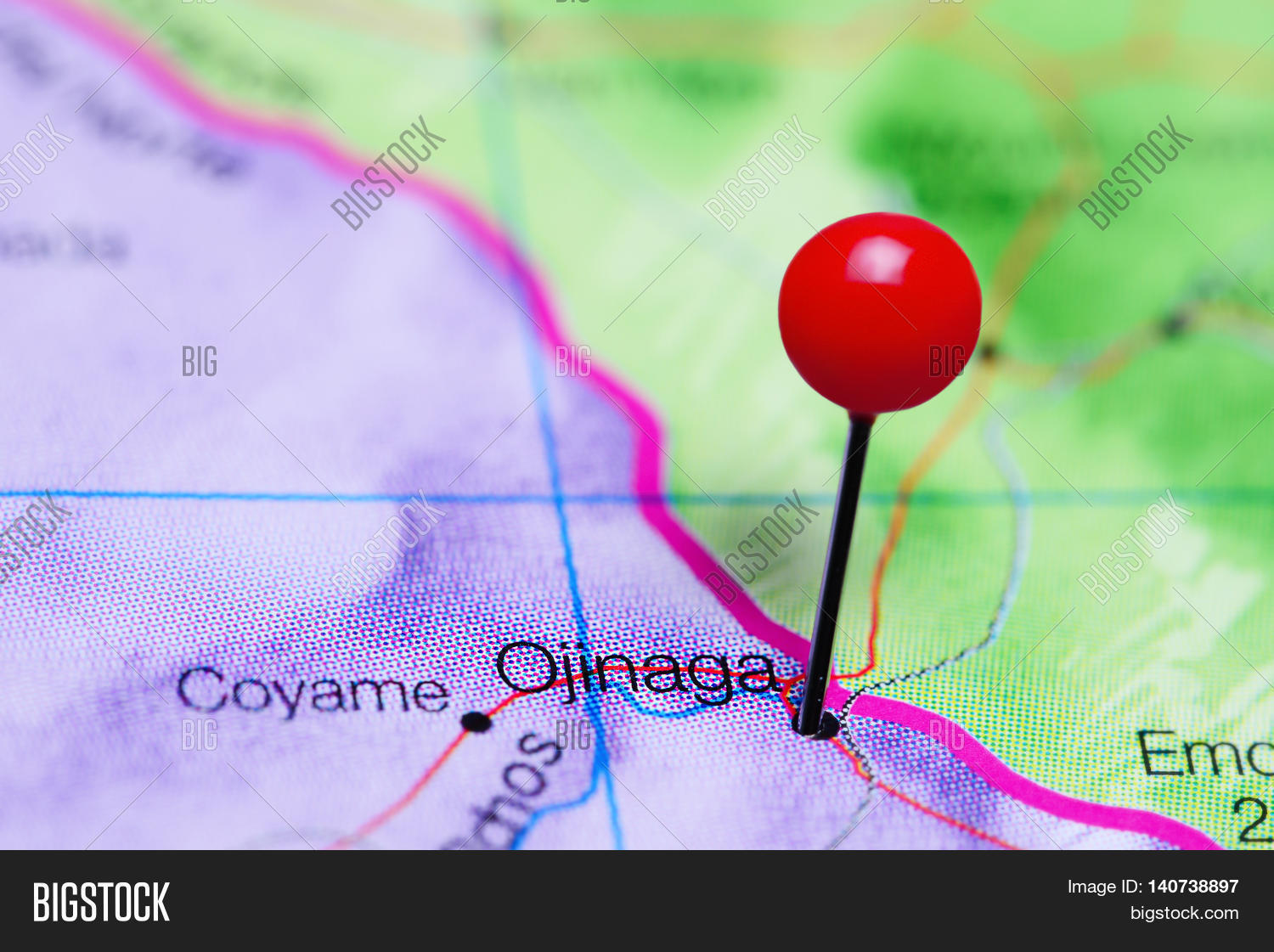 Ojinaga Pinned On Map Image & Photo (Free Trial) | Bigstock