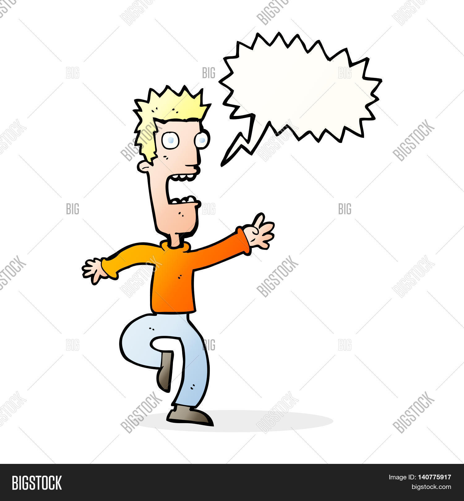 Cartoon Shrieking Man Image & Photo (Free Trial) | Bigstock