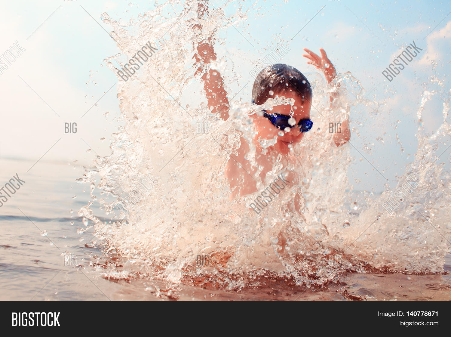 Kid Dives Into Water. Image & Photo (Free Trial) | Bigstock