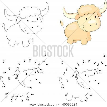 Cartoon Yak. Coloring Vector & Photo (Free Trial) | Bigstock