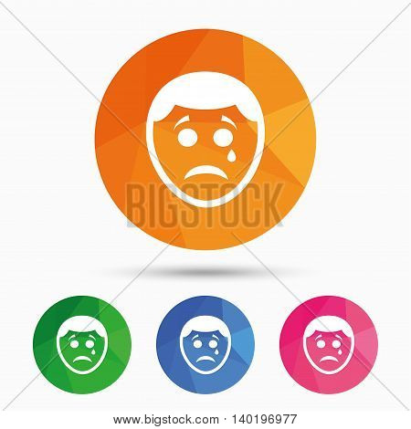 Sad Face Tear Sign Vector & Photo (Free Trial) | Bigstock