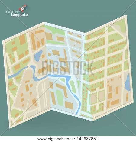 Folded Paper City Map Vector & Photo (Free Trial) | Bigstock