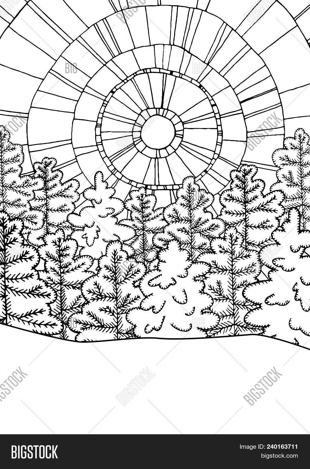 Winter Line Art Vector & Photo (Free Trial) | Bigstock