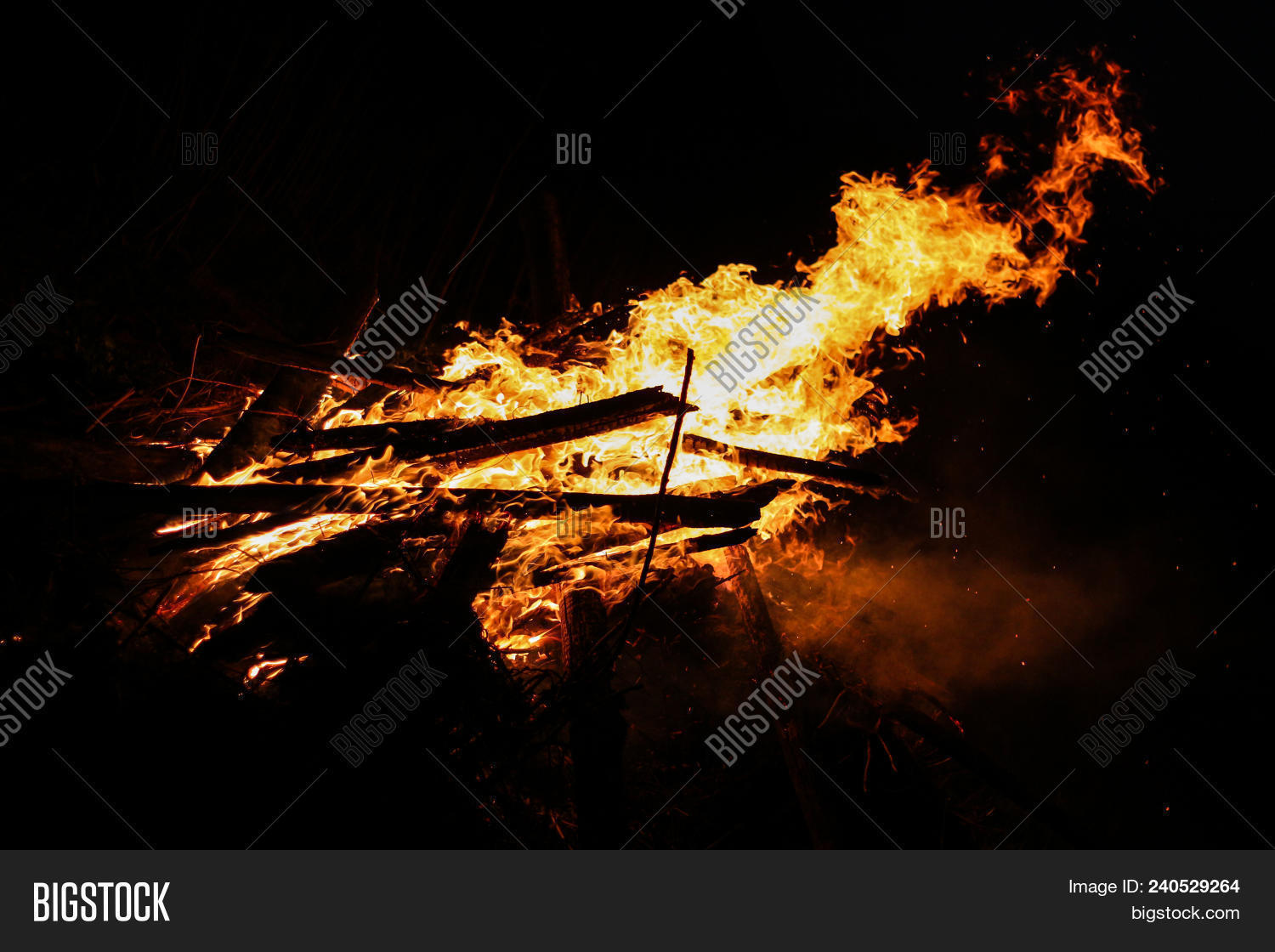 Big Fire Night. Flames Image & Photo (Free Trial) | Bigstock