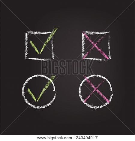 Chalk Check Marks On Vector & Photo (Free Trial) | Bigstock
