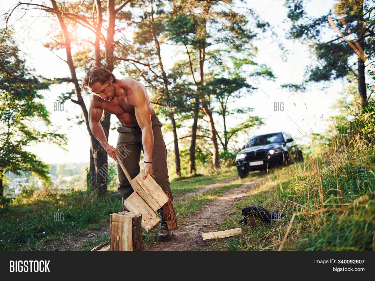 Woodsman Axe Cutting Image & Photo (Free Trial) | Bigstock