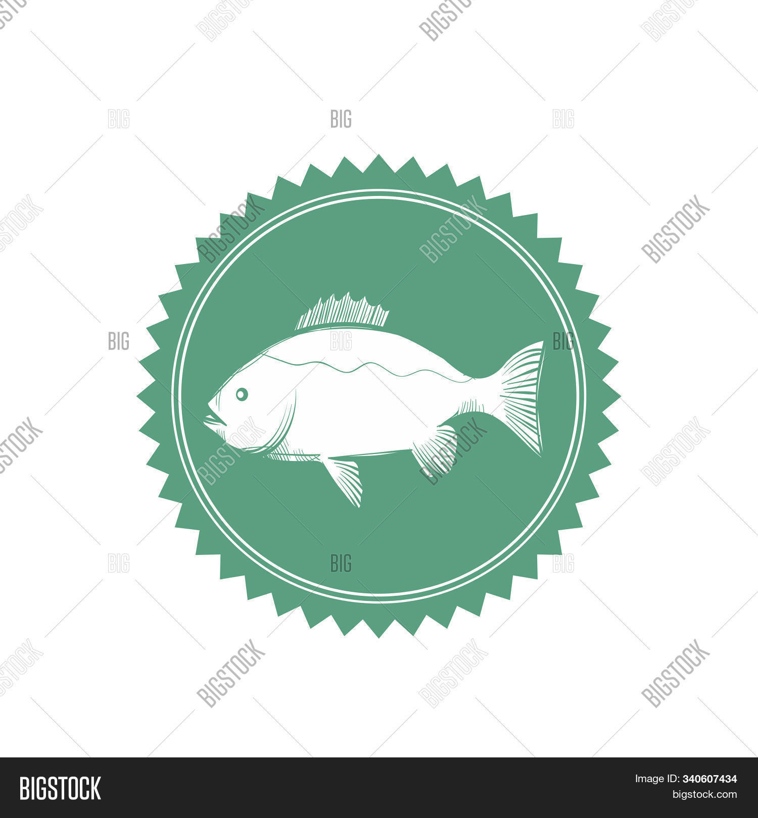 Realistic Fish Emblem Vector & Photo (Free Trial) | Bigstock