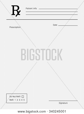 Blank Rx Form Medical Vector & Photo (Free Trial) | Bigstock