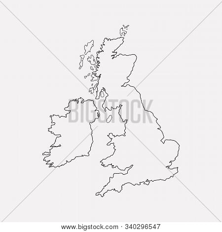 Uk Map Icon Line Image & Photo (Free Trial) | Bigstock