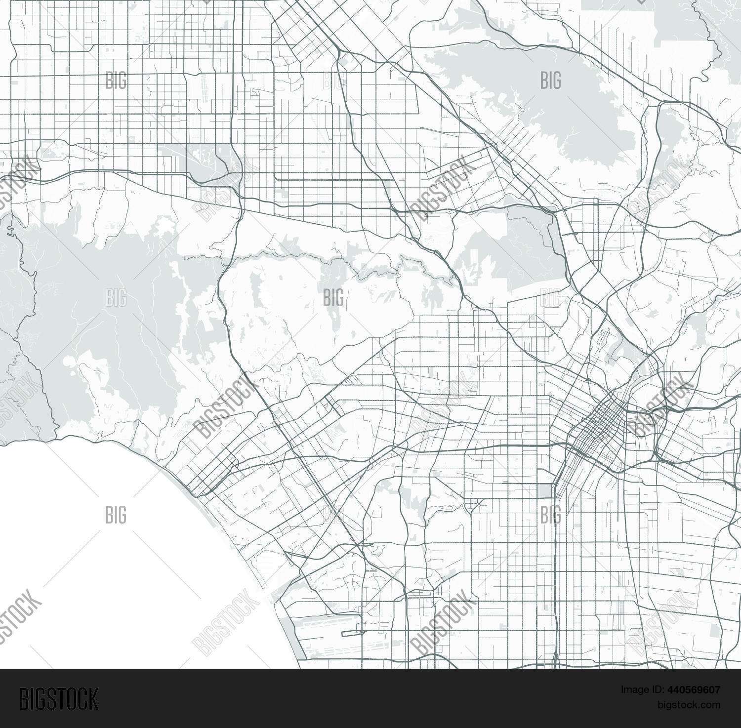 Urban City Map Los Vector & Photo (Free Trial) | Bigstock