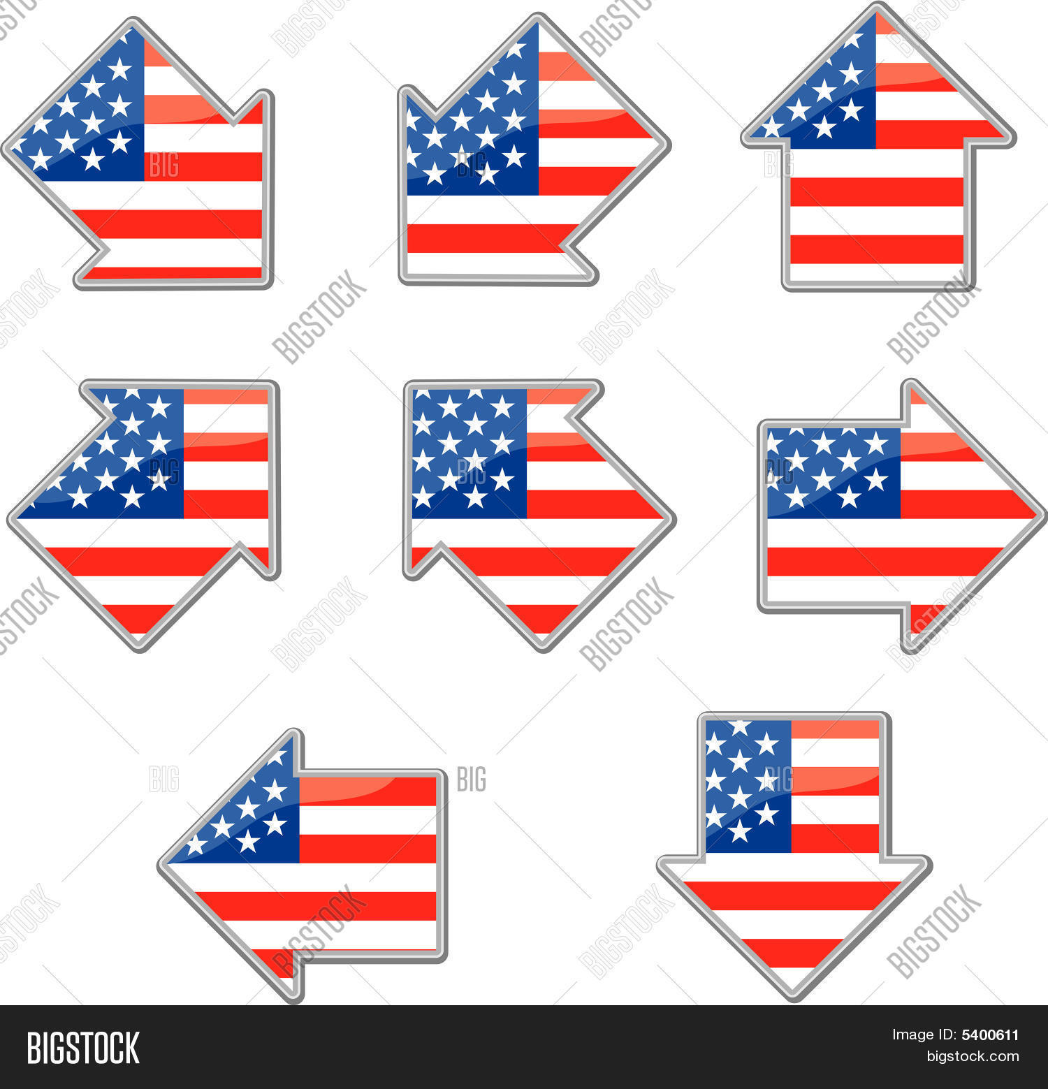 USA Flag Arrow Vector & Photo (Free Trial) | Bigstock