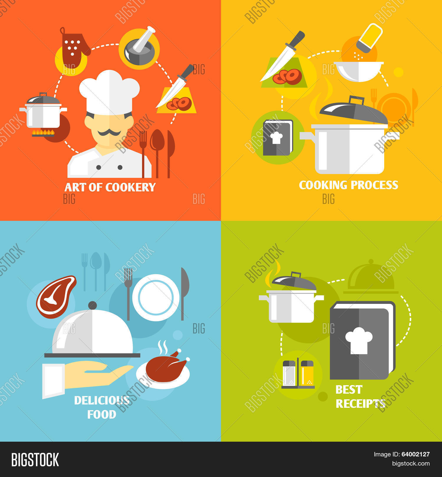 Cooking Icons Flat Vector & Photo (Free Trial) | Bigstock