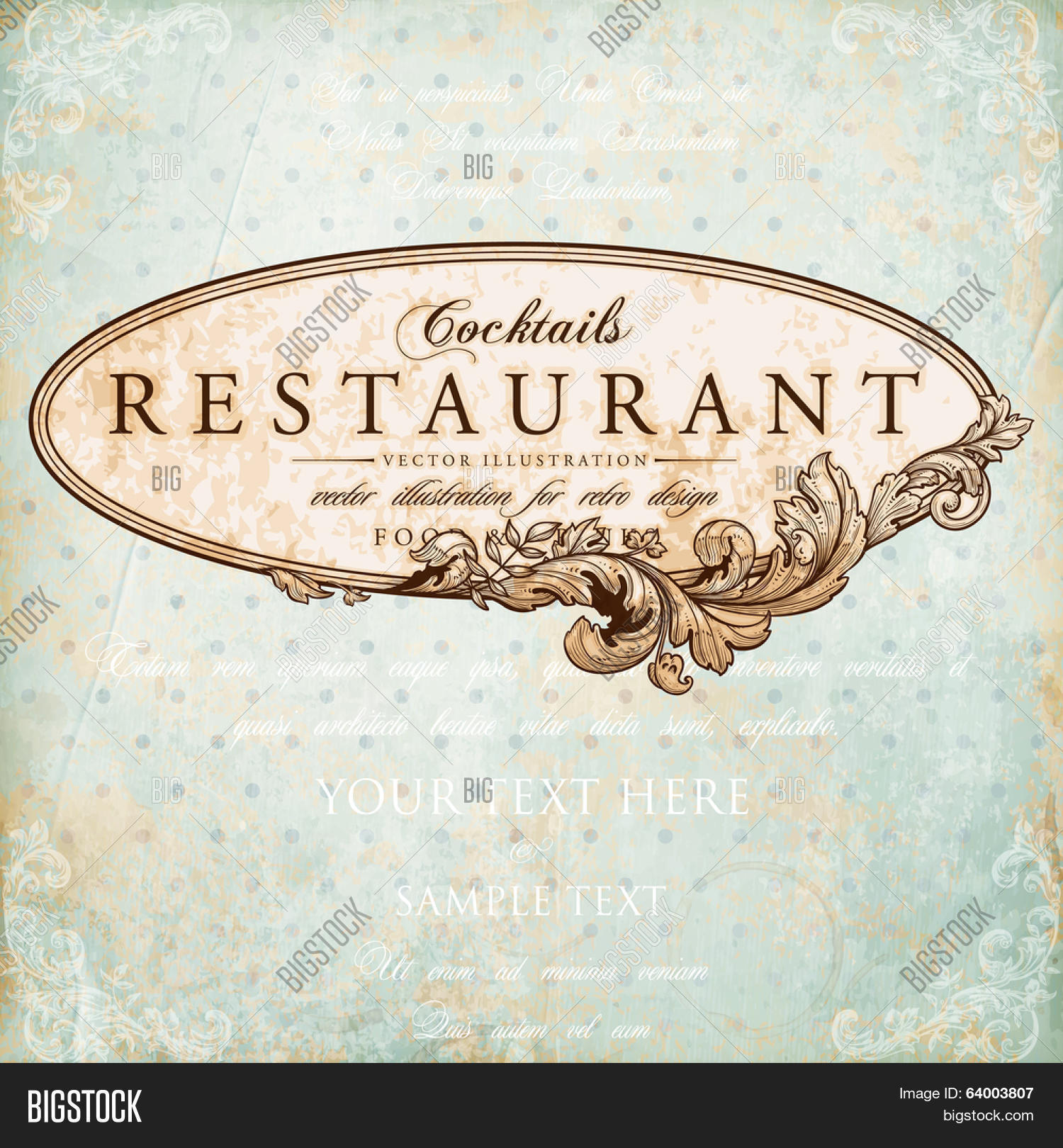 Restaurant Label Vector & Photo (Free Trial) | Bigstock
