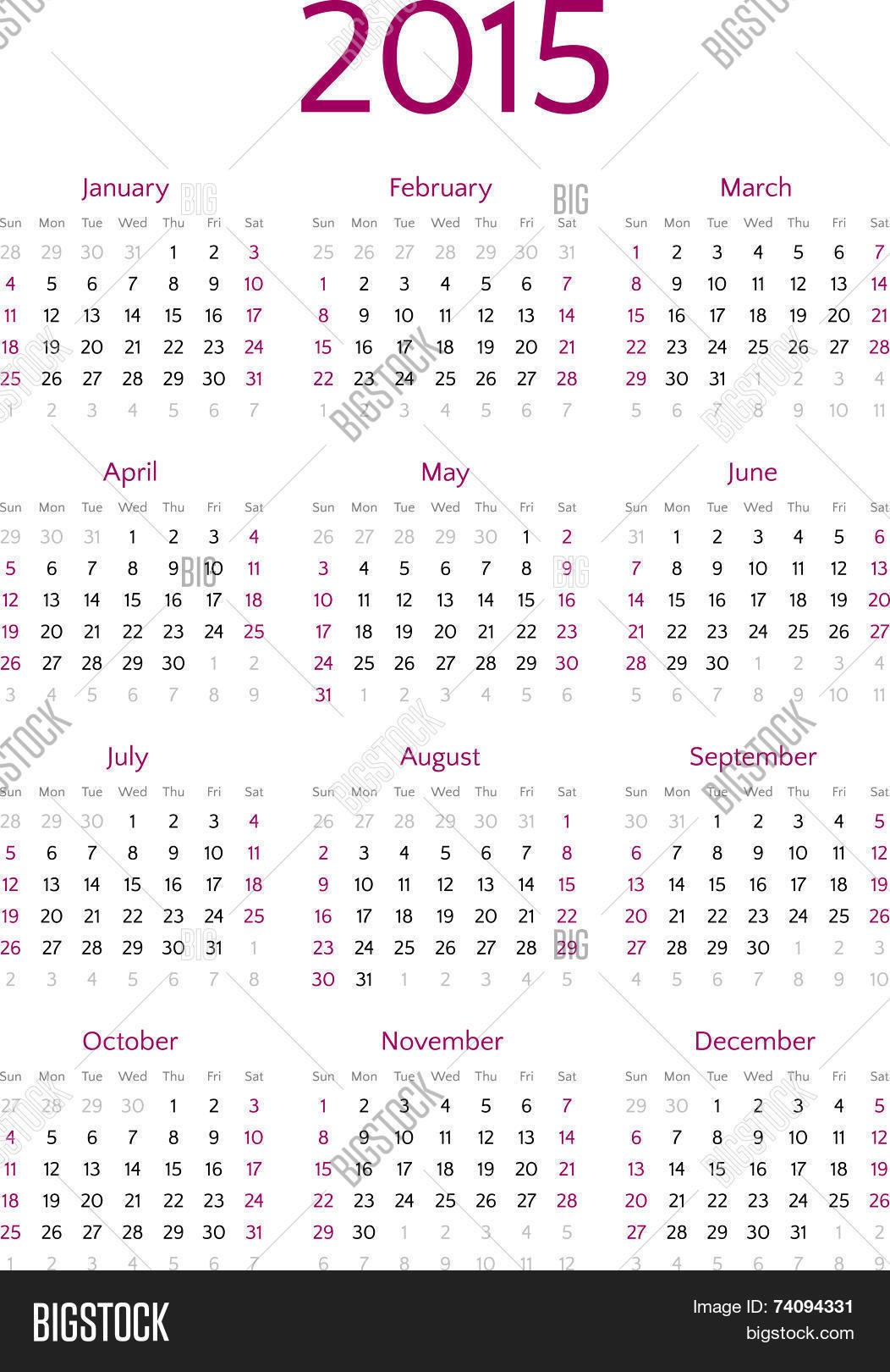 Simple 2015 Year Vector & Photo (Free Trial) | Bigstock