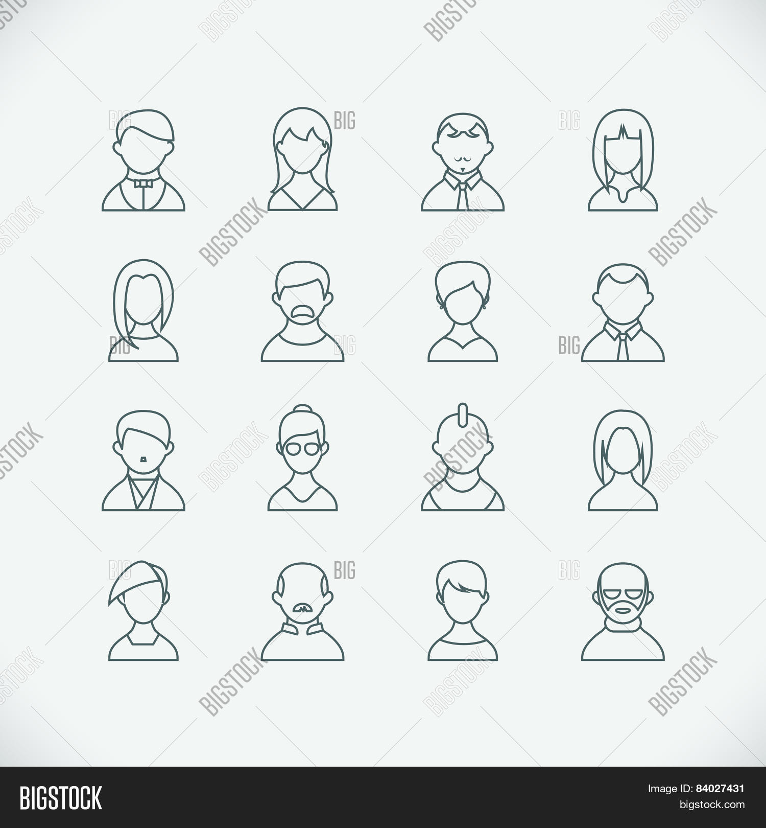Thin Line People Vector & Photo (Free Trial) | Bigstock