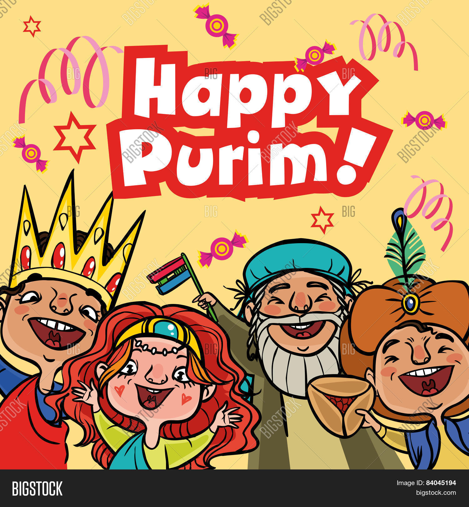 Funny Happy Purim Vector & Photo (Free Trial) | Bigstock