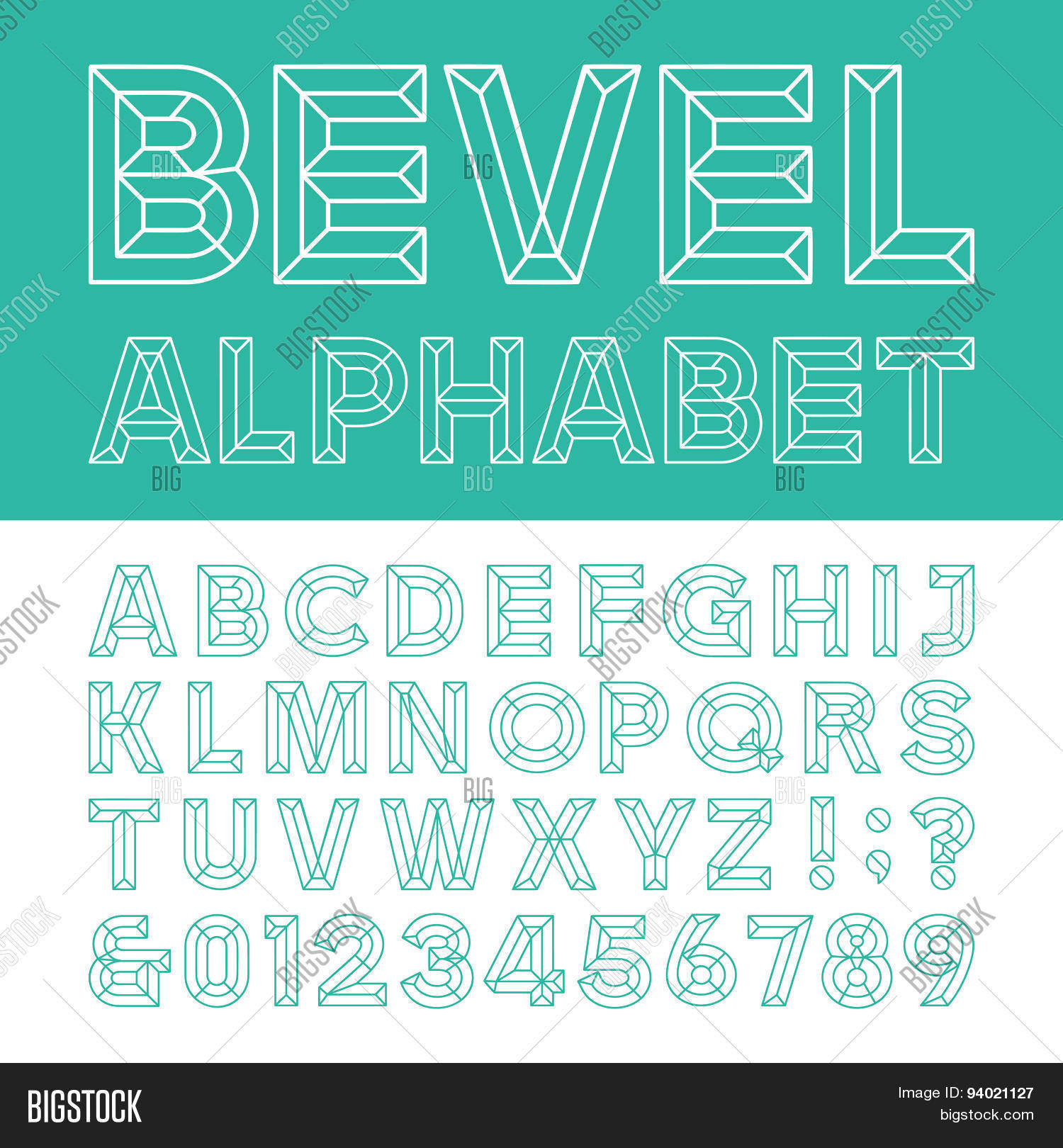 Beveled Alphabet Vector & Photo (Free Trial) | Bigstock