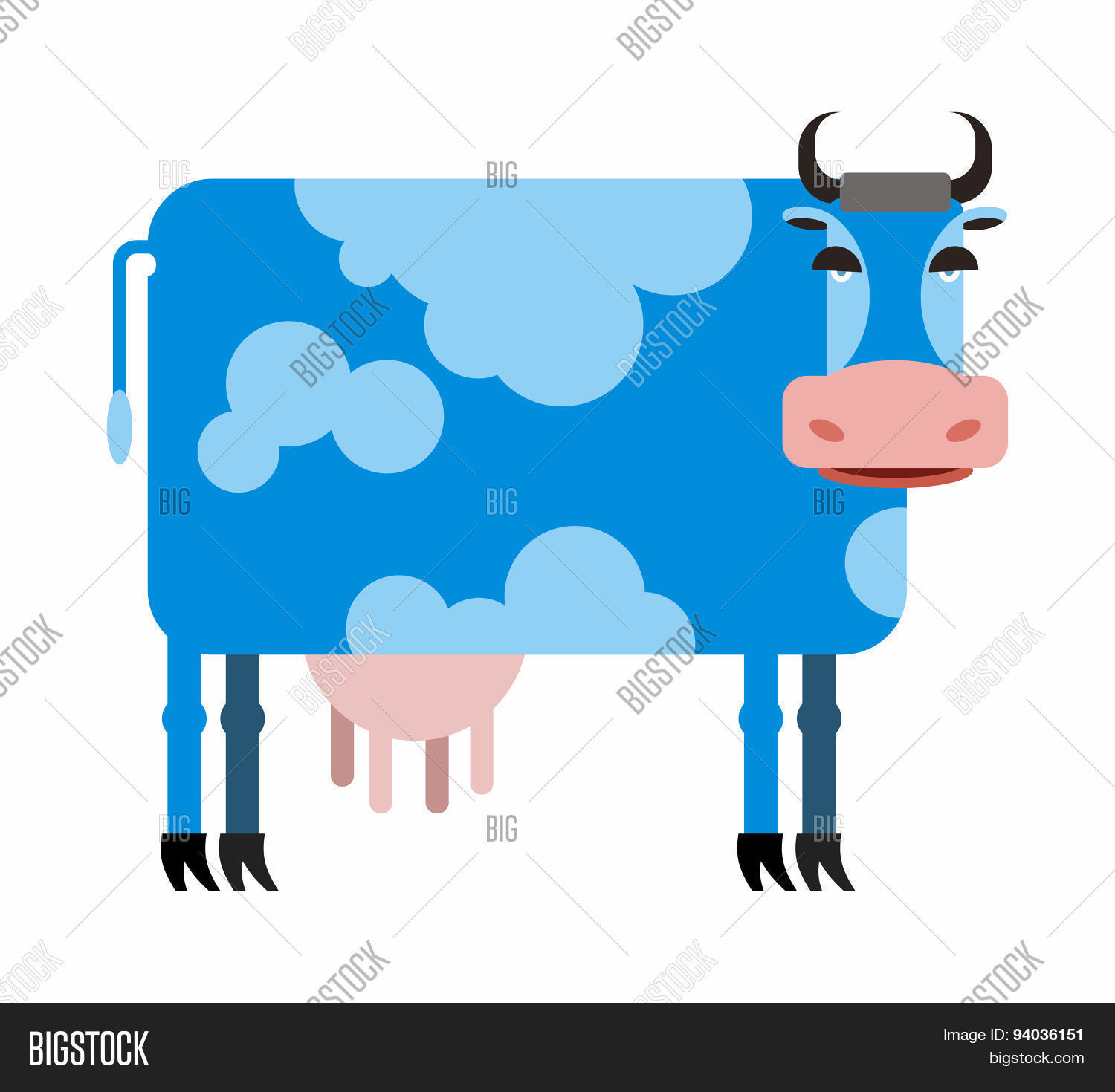 Blue Cow White Vector & Photo (Free Trial) | Bigstock