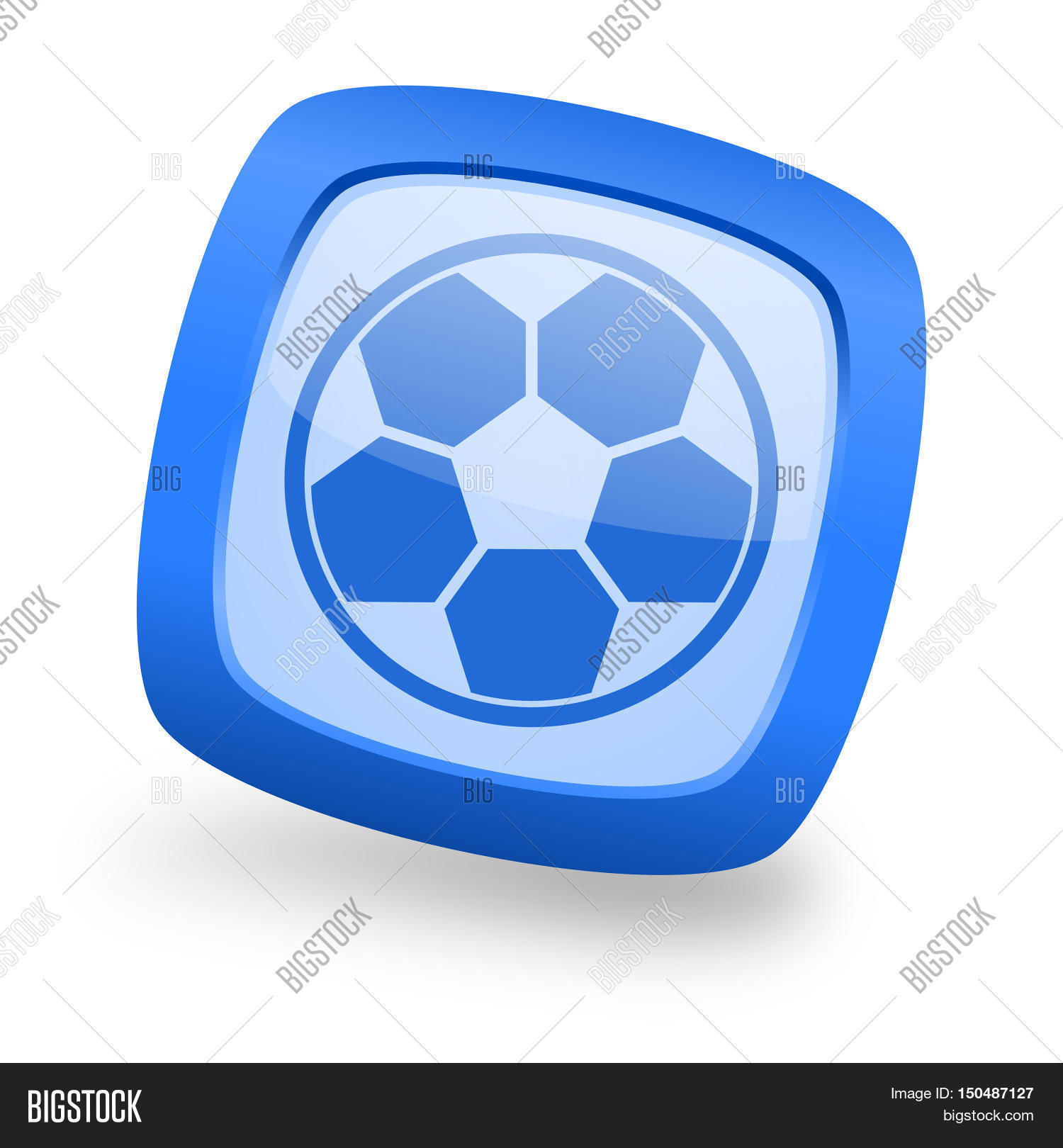 Soccer Blue Glossy Web Image & Photo (Free Trial) | Bigstock