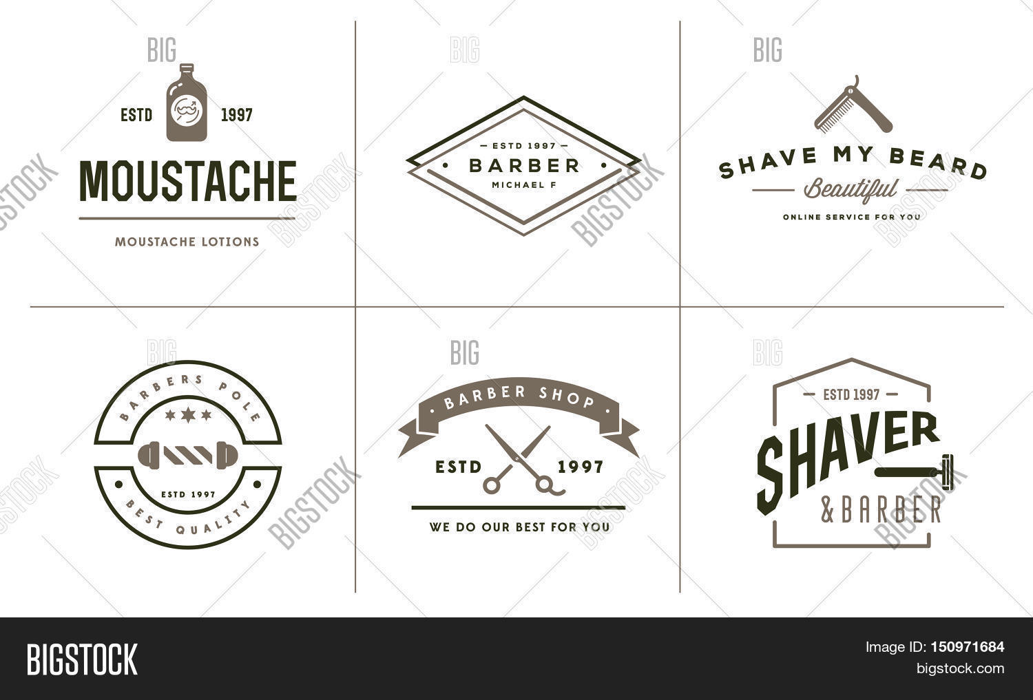 Set Vector Barber Vector & Photo (Free Trial) | Bigstock