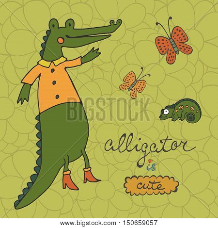 Cute Alligator Vector & Photo (Free Trial) | Bigstock